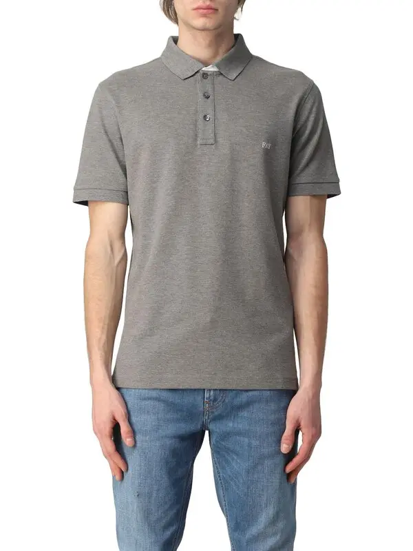 FAY Stretch Cotton Polo Shirt With Logo - Platinum