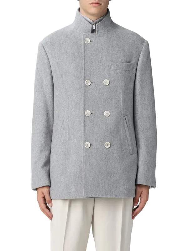 Brunello Cucinelli Double-breasted Pea Coat - Grey
