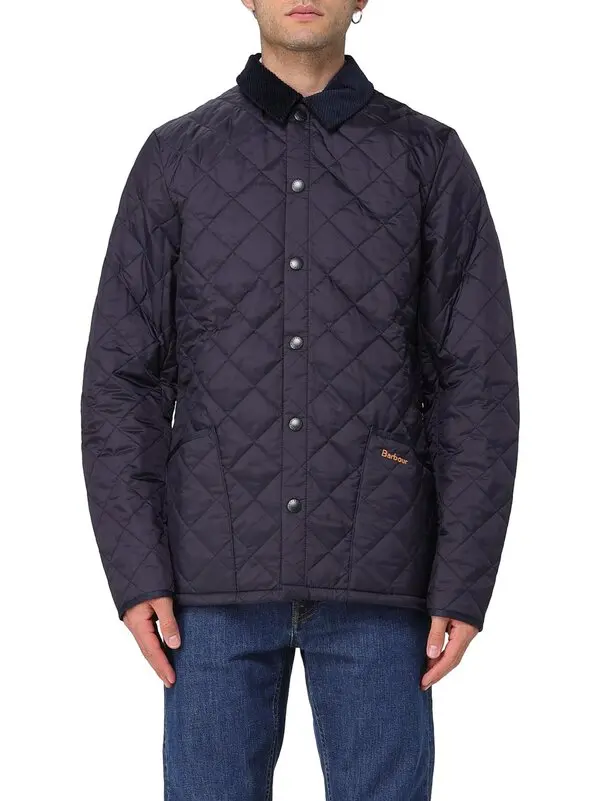 Barbour Heritage Liddesdale Quilted Jacket With Velvet Collar - Navy