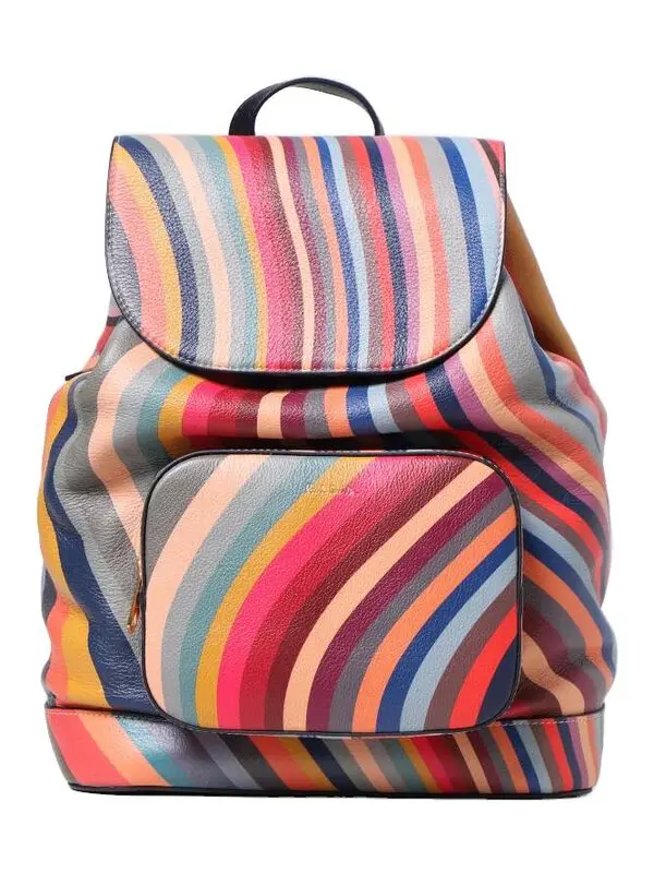Paul Smith Striped Leather Backpack - Multicolor