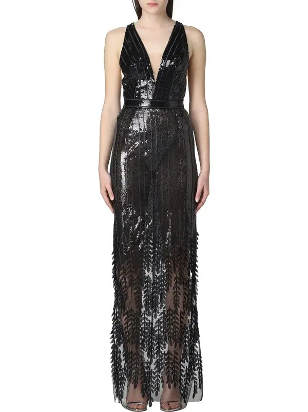 Elisabetta Franchi Dress In Sequined Fabric - Fuchsia