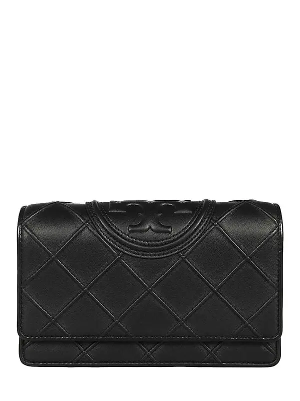 Tory Burch Quilted Leather Mini Bag With Chain Strap - Black