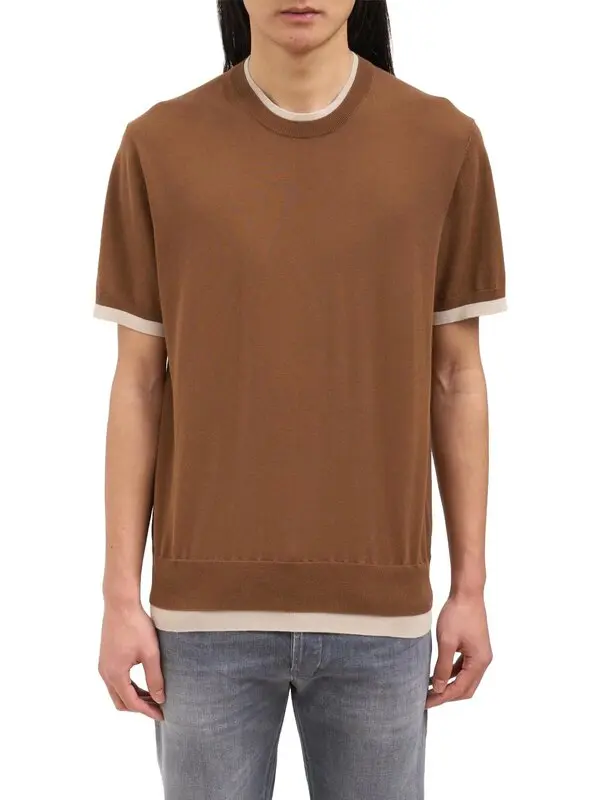 PAOLO PECORA Cotton Crew-neck Sweater - Brown
