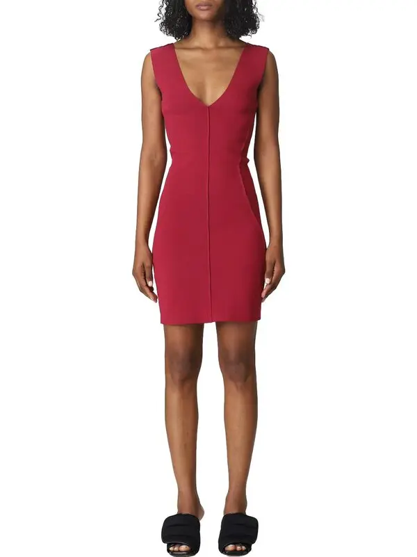 Rick Owens V-neck Sleeveless Mini Dress - Fuchsia
