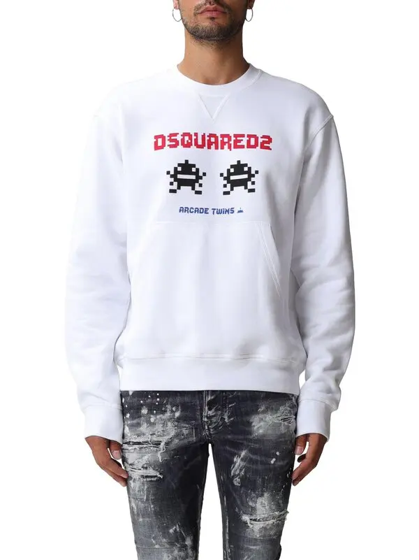 Dsquared2 Arcade Twins Cotton Sweatshirt - White