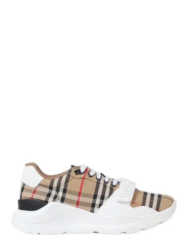 Burberry Regis Vintage Check Jacquard Canvas Sneakers - Beige