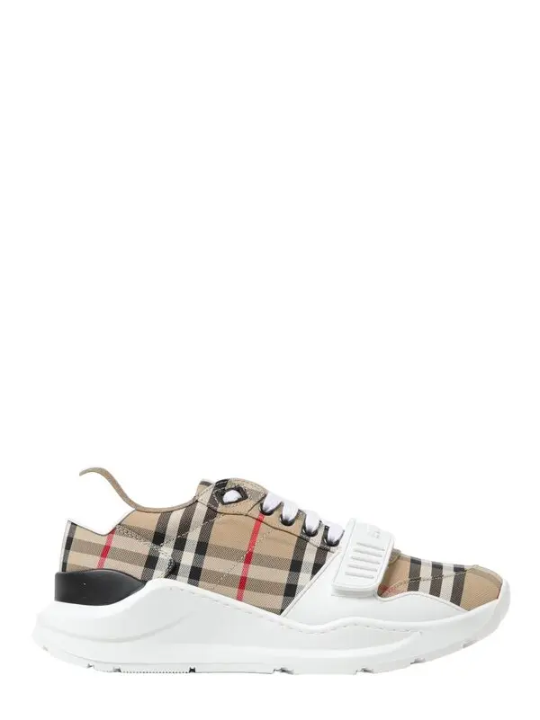 Burberry Regis Vintage Check Jacquard Canvas Sneakers - Beige