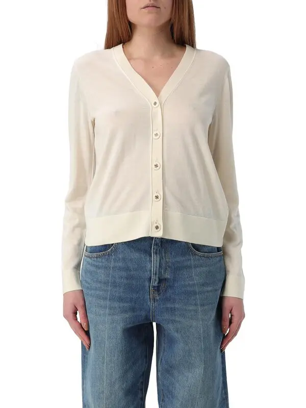 Tory Burch Long Sleeve Sweater - White