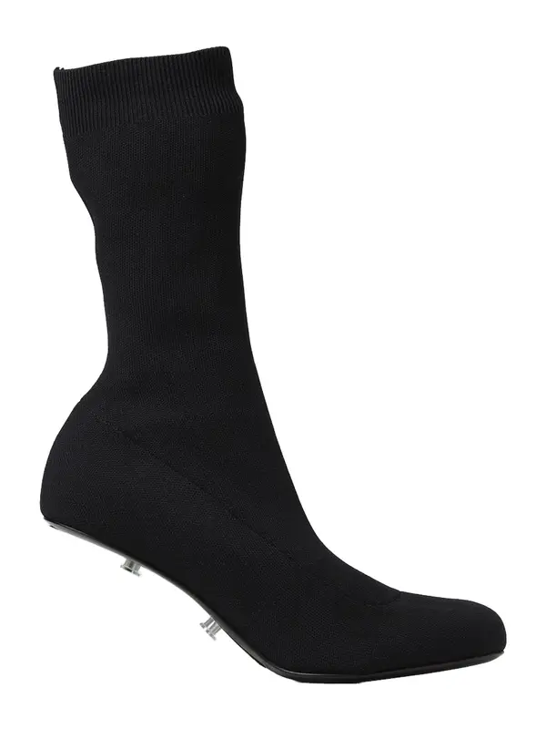 Alexander McQueen Ankle Boot In Stretch Knit - Black