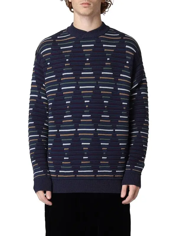 Giorgio Armani Rhombus Virgin Wool Sweater - Blue