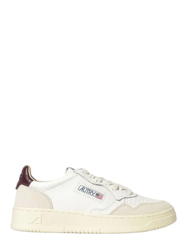 AUTRY Medalist Low Lace-up Leather Sneakers With Perforated Toe - Burnt