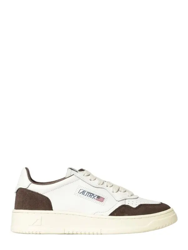 AUTRY Medalist Low Lace-up Leather Sneakers With Perforated Toe - White 1
