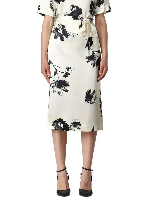 Calvin Klein Printed Midi Skirt - White