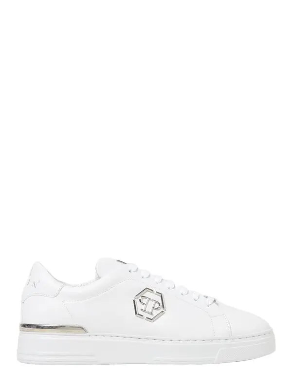 Philipp Plein Leather Lace-up Sneakers - White