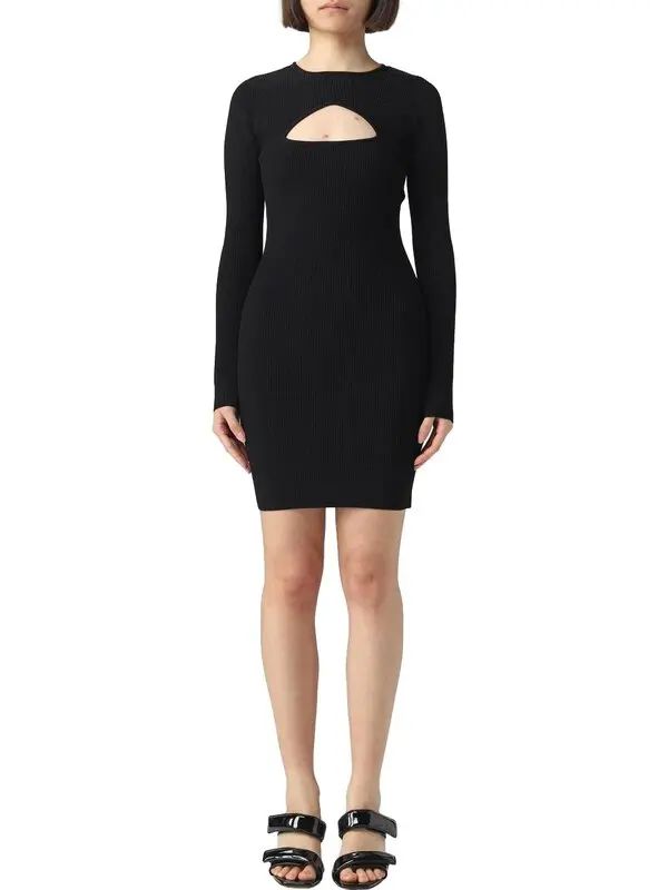 Dsquared2 Ribbed Cut-out Mini Dress - Black