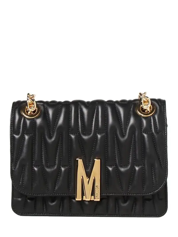 Moschino Quilted Chain Shoulder Bag - Black