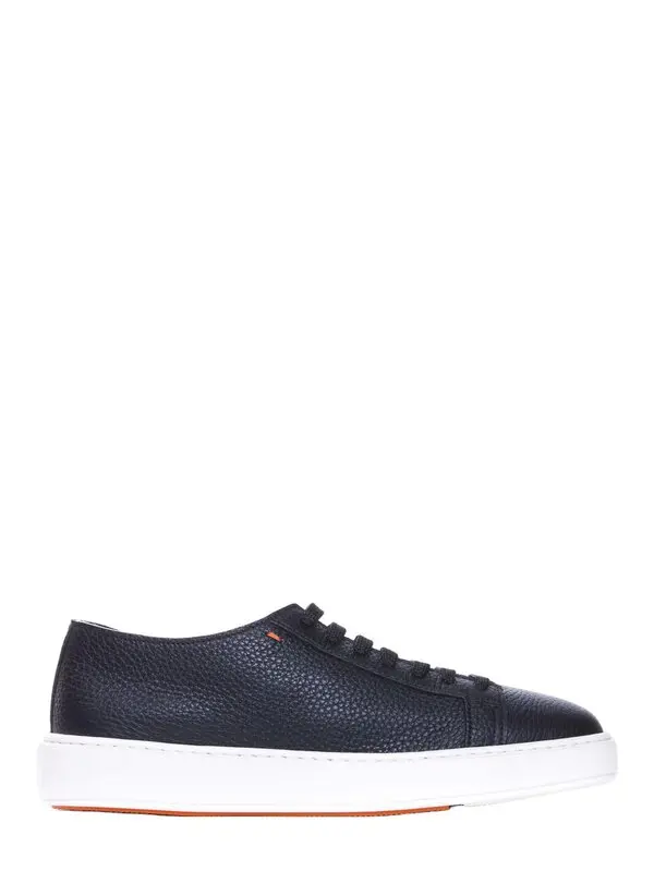 Santoni Leather Sneakers - Black