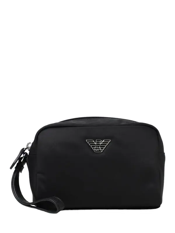 Emporio Armani Beauty Case In Nylon With Logo - Black