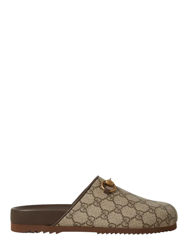 Gucci Sol Gg Canvas-jacquard Slippers - Neutrals