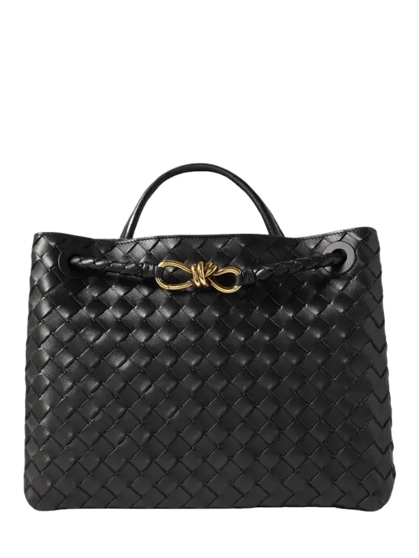 Bottega Veneta Andiamo Medium Woven Leather Tote - Black