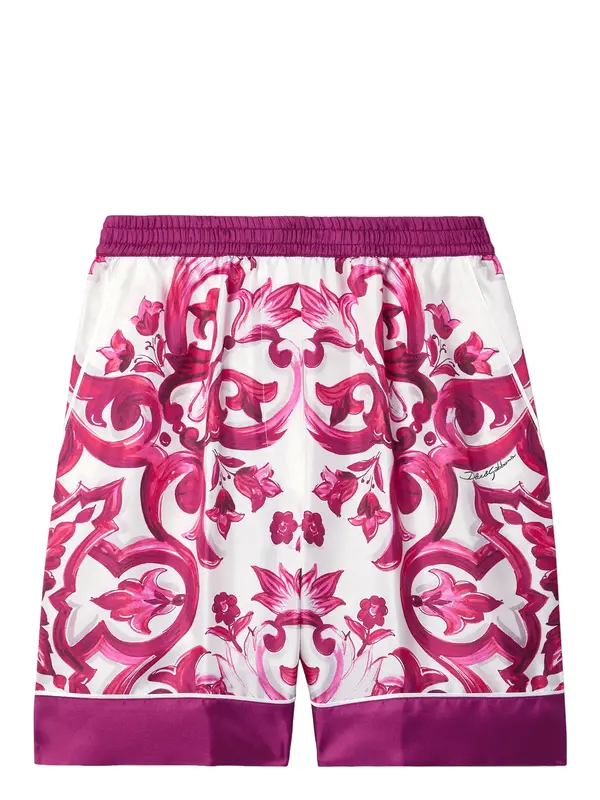 Dolce & Gabbana Maiolica Printed Shorts - Pink
