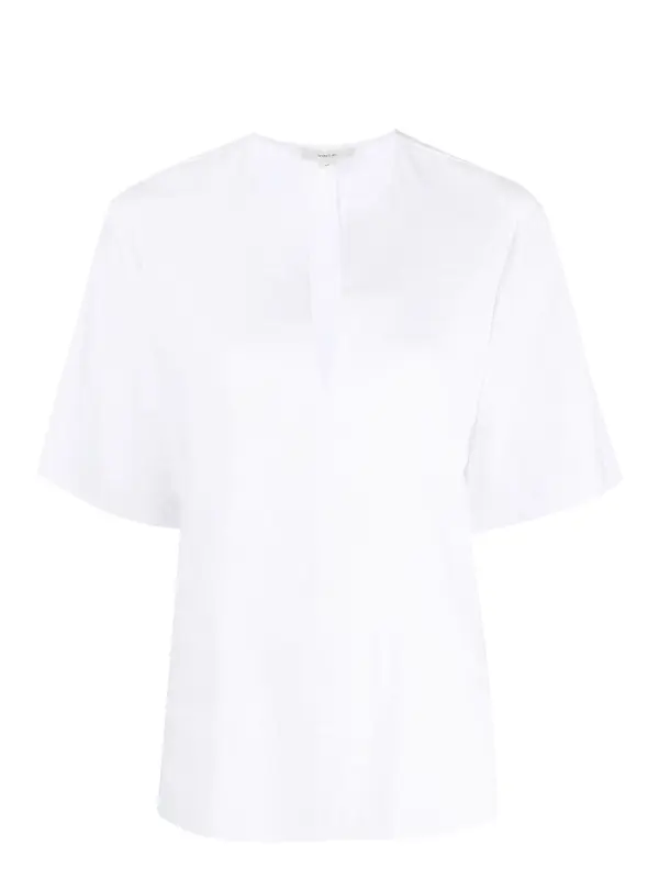 Vince Split-neck Blouse - White