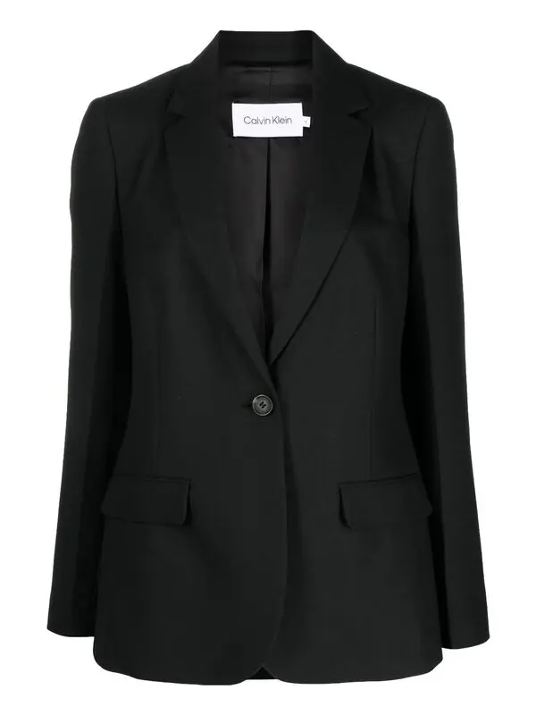 Calvin Klein Single-breasted Tailored Blazer - Black
