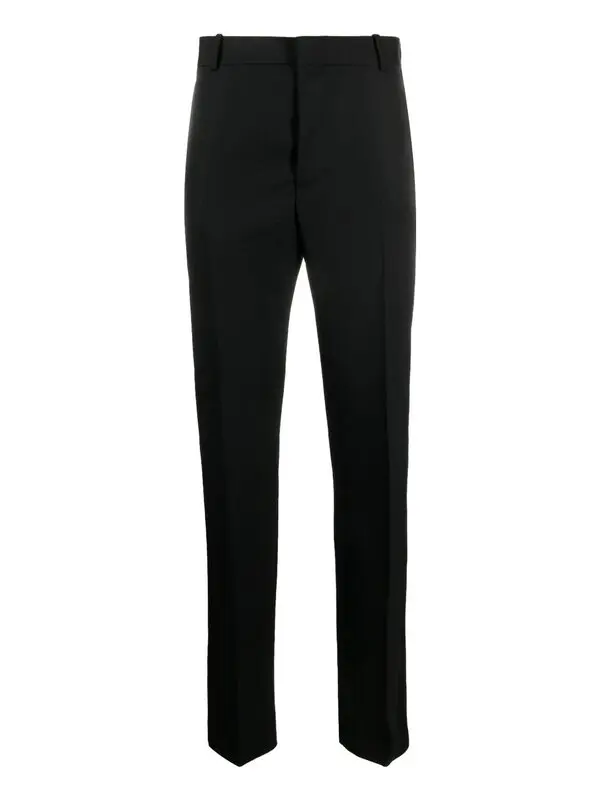 Alexander McQueen Satin-trimmed Tailored Trousers - Black