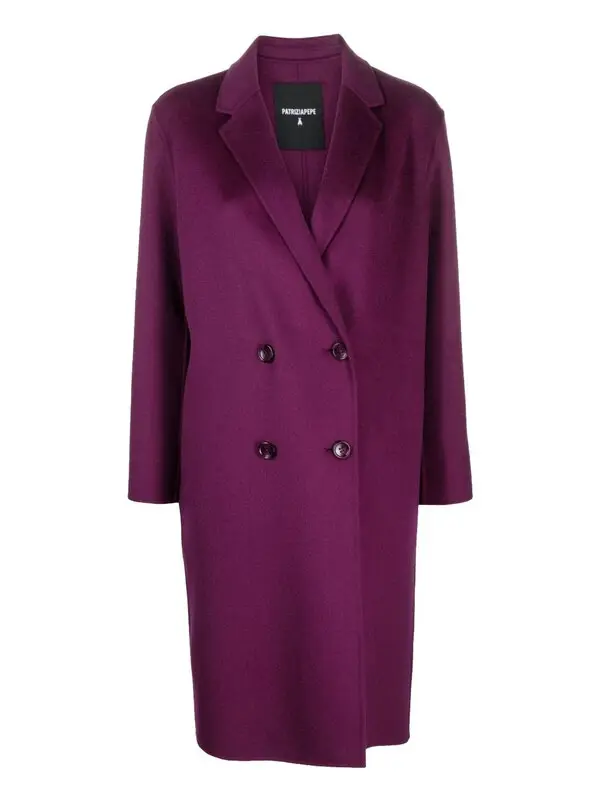 Patrizia Pepe Double-breasted Wool-blend Coat - Purple