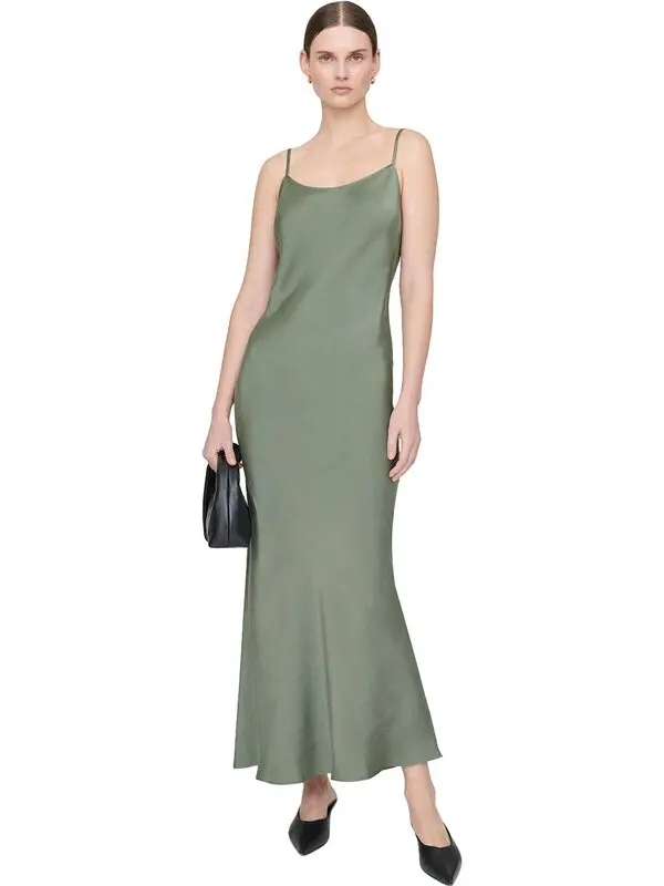 ANINE BING Chloe Maxi Slip Dress - Artichoke