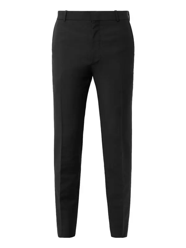 Alexander McQueen Slim-fit Pleated Wool And Mohair-blend Suit Trousers - Black