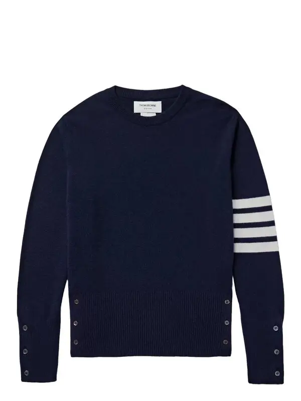 Thom Browne Slim-fit Striped Cashmere Sweater - Blue