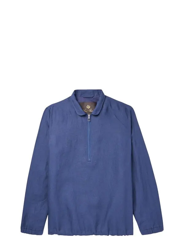 Loro Piana Linen Half-zip Jacket - Blue