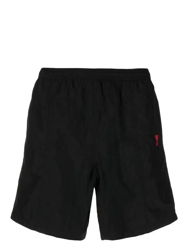 Ami Embroidered Logo Swim Shorts - Black