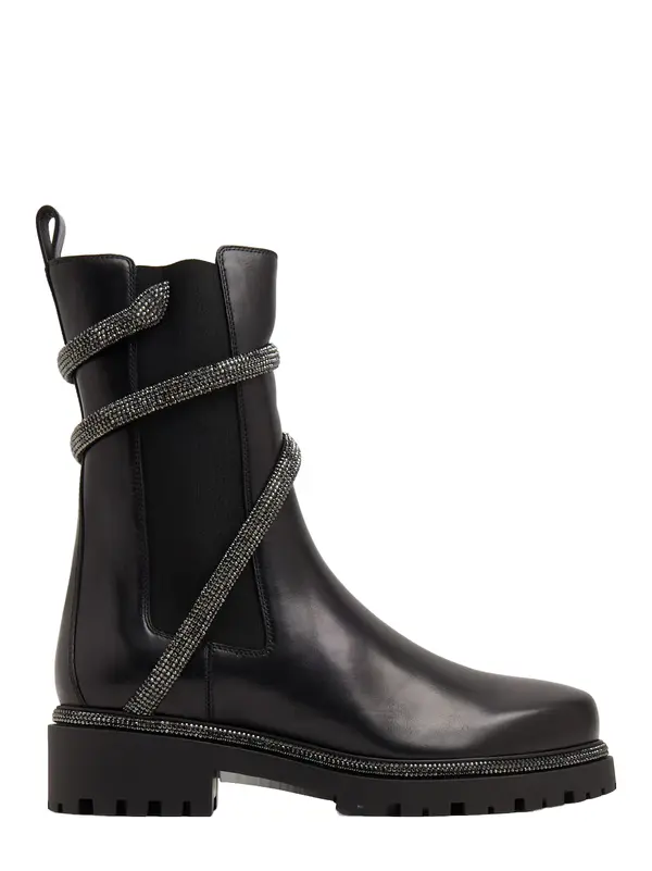 Rene Caovilla Cleo Crystal-embellished Boots - Black