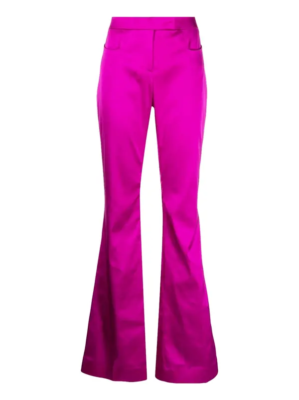 TOM FORD Flared Satin Trousers - Purple