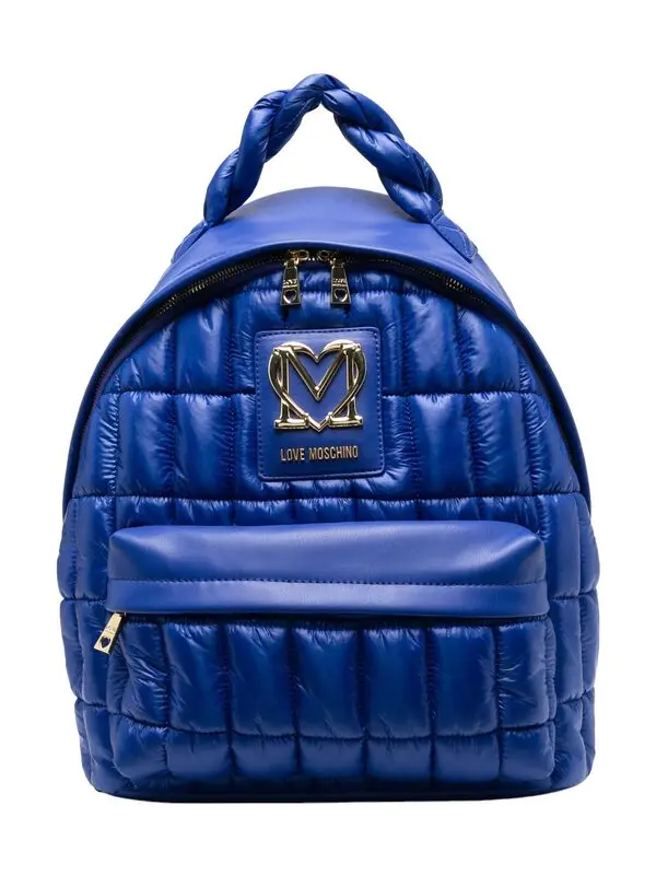 Moschino Quilted Braided-handle Backpack - Blue