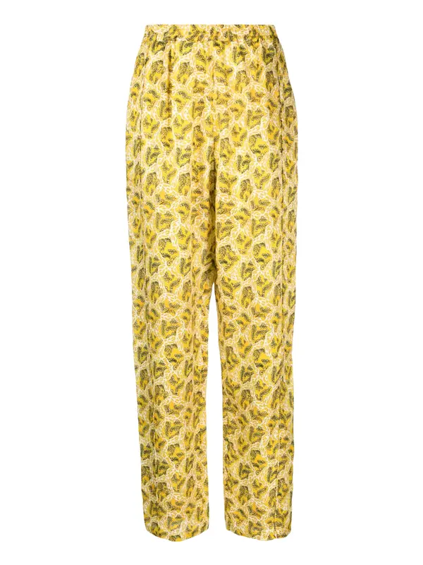 Isabel Marant Piera Graphic-print Trousers - Yellow