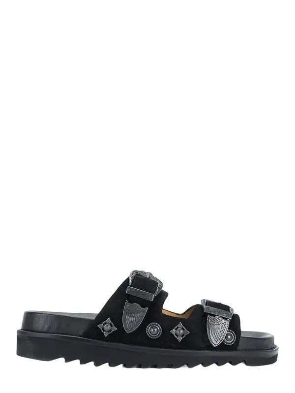 Toga Buckle Strap Sandals - Black