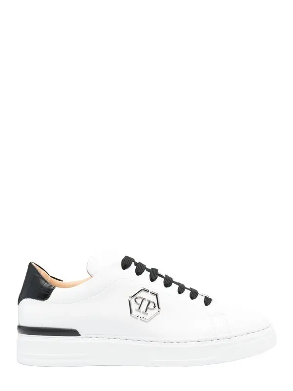 Philipp Plein Logo-plaque Low-top Leather Sneakers - White