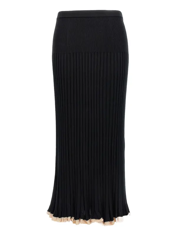 Proenza Schouler Ribbed-knit Midi Skirt - Black