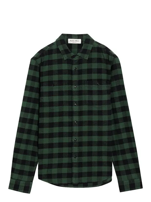 ALEX MILL Checked Cottonflannel Shirt - Green