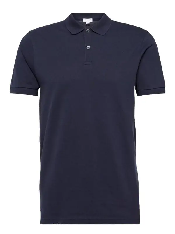 Sunspel Cotton Polo Shirt - Blue