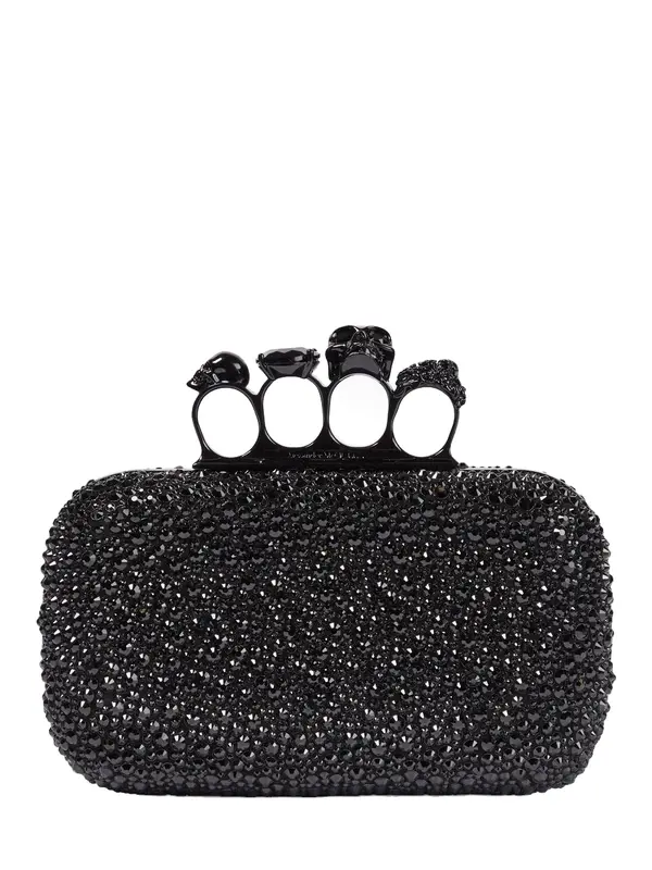 Alexander McQueen Knuckle Embellished Clutch - Silver