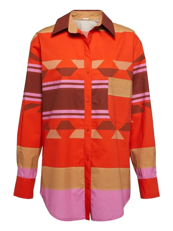 Johanna Ortiz Ruched Cotton Shirt - Multicoloured