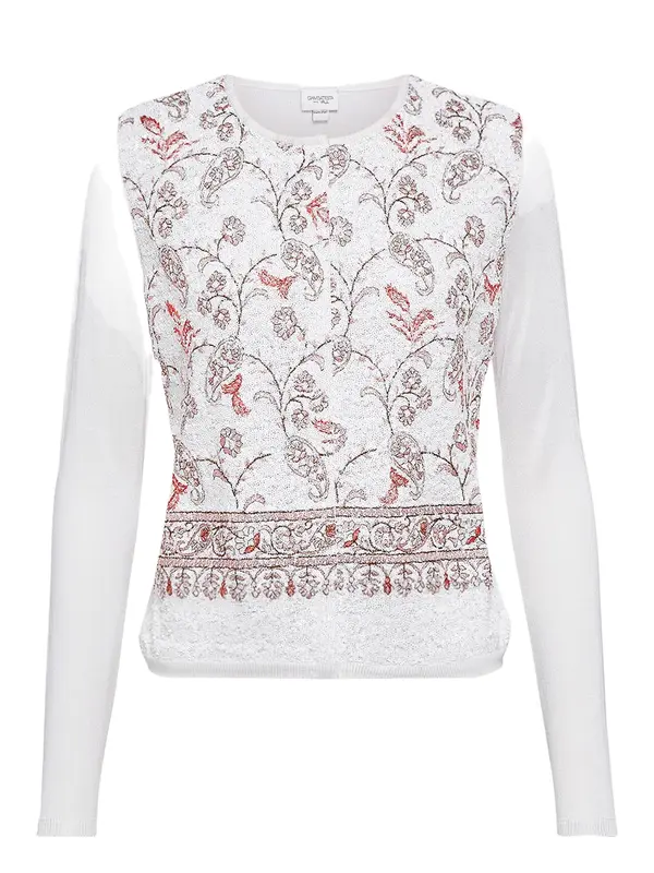 Giambattista Valli Embroidered Cashmere And Silk Cardigan - White