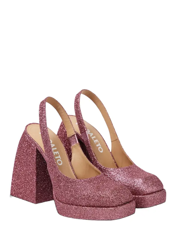 NODALETO Bulla Jill Glitter Slingback Pumps - Pink