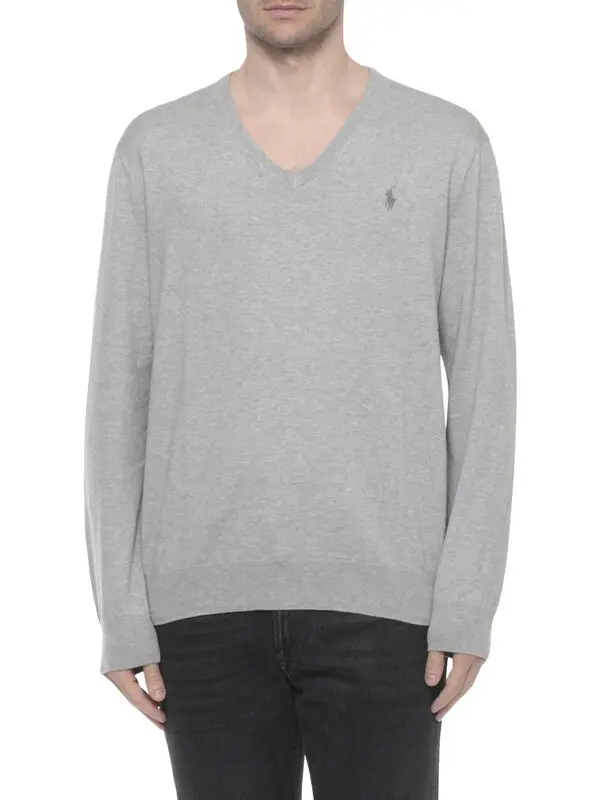 Polo Ralph Lauren Cotton V-neck Pullover - Grey