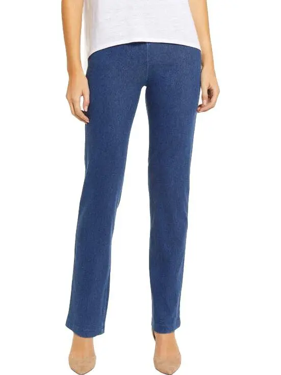 Lyssé Essentials High-waist Straight Leg Stretch Denim Jeans - Mid Wash