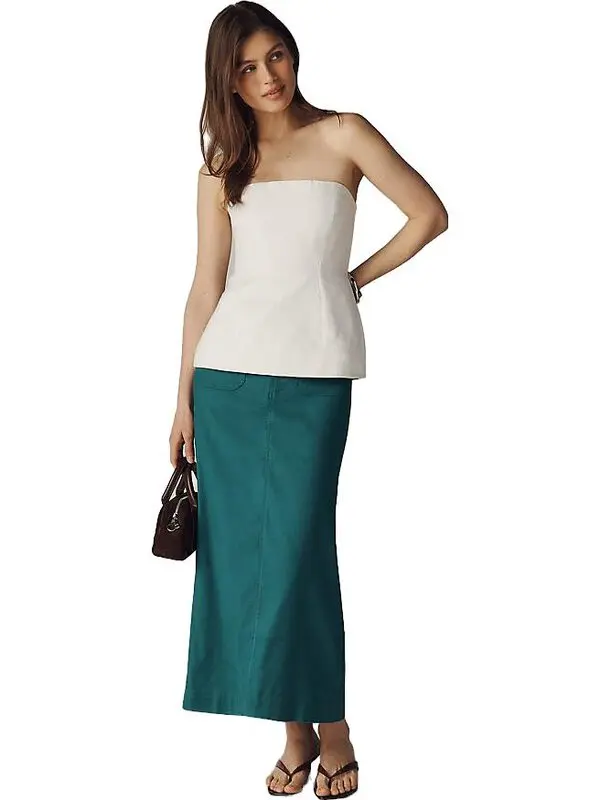 Maeve Colette Linen Blend Maxi Skirt - Aventurine
